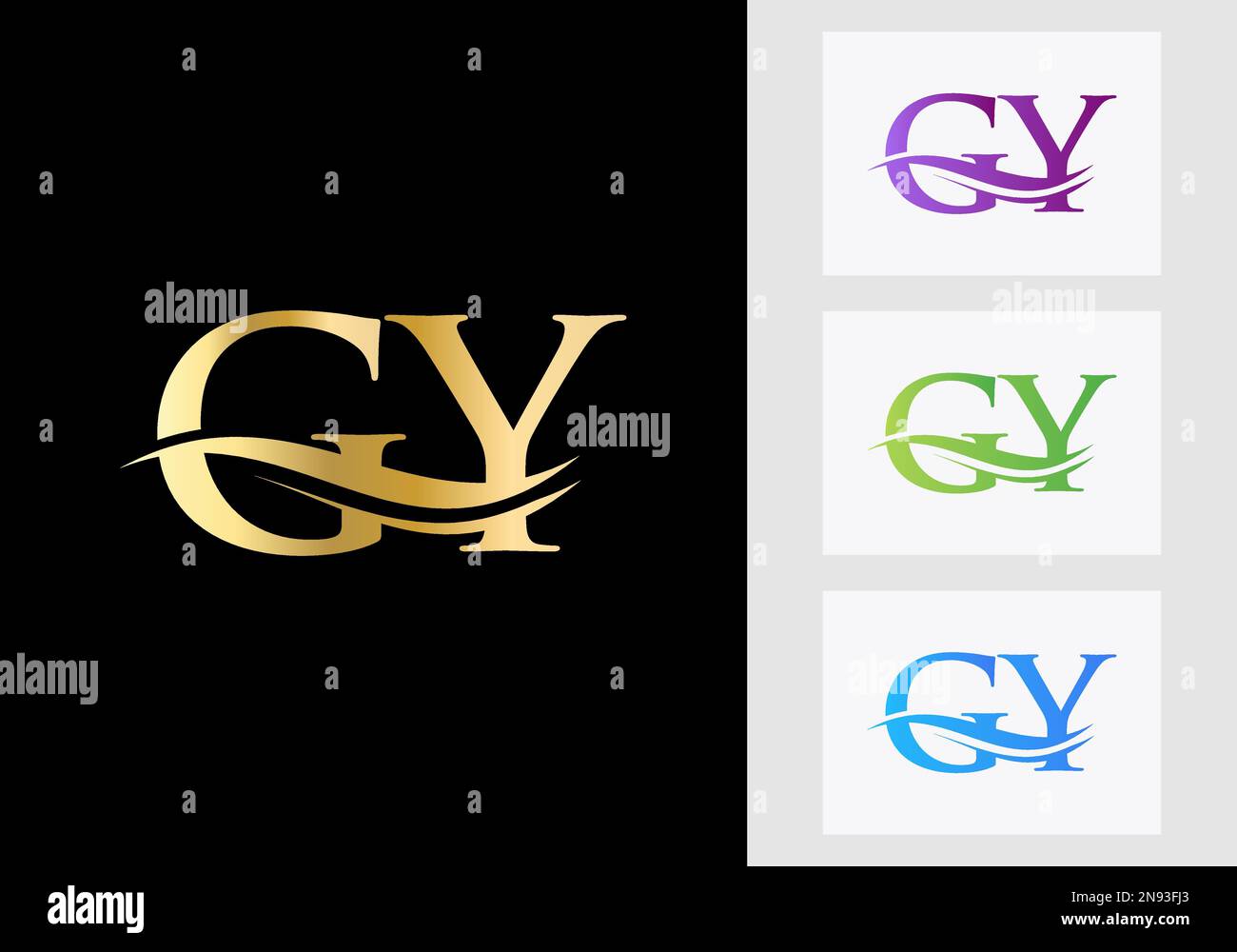 Initial Monogram Letter GY Logo Design. GY Logotype Template Stock ...