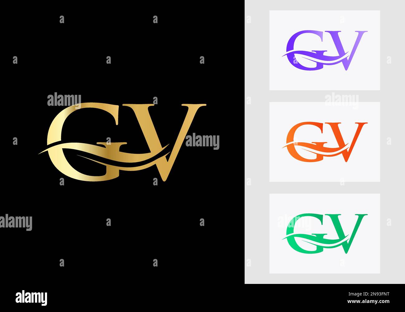 Initial Monogram Letter GV Logo Design. GV Logotype Template Stock ...