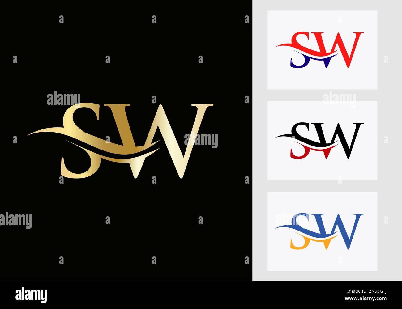 Initial Monogram Letter SW Logo Design. SW Logotype Template Stock Vector Image & Art - Alamy
