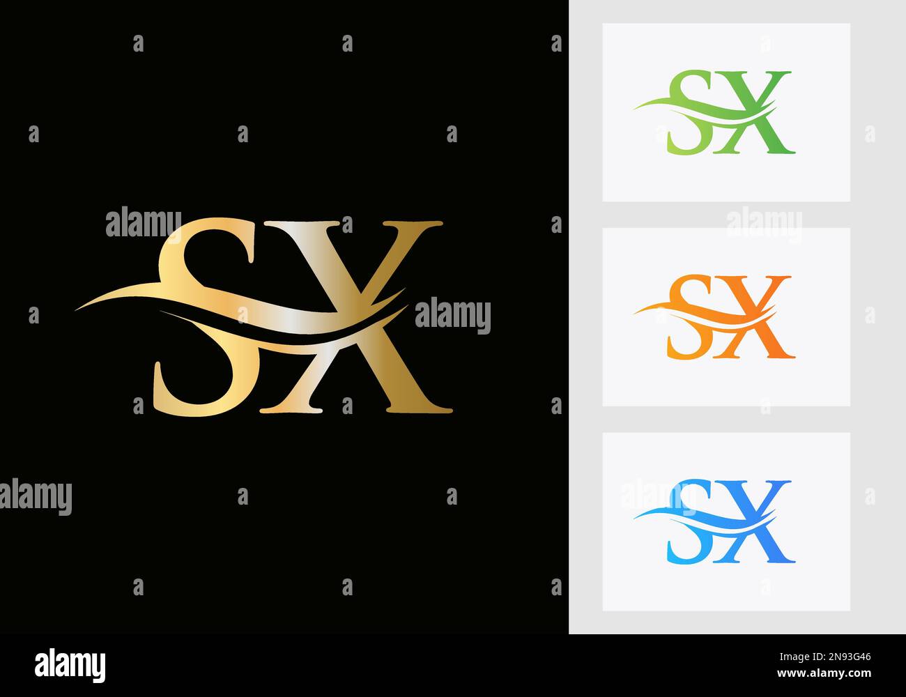 Initial Monogram Letter SX Logo Design. SX Logotype Template Stock ...
