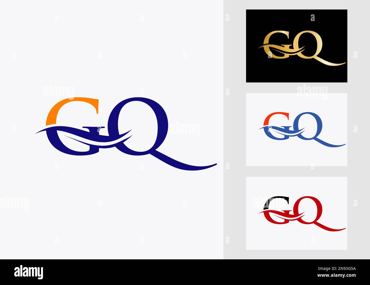 Initial Monogram Letter GQ Logo Design. GQ Logotype Template Stock ...