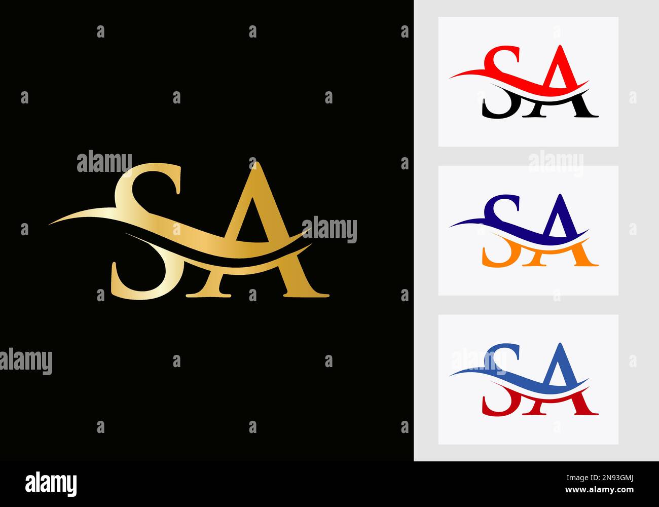 Initial Monogram Letter SA Logo Design. SA Logotype Template Stock ...
