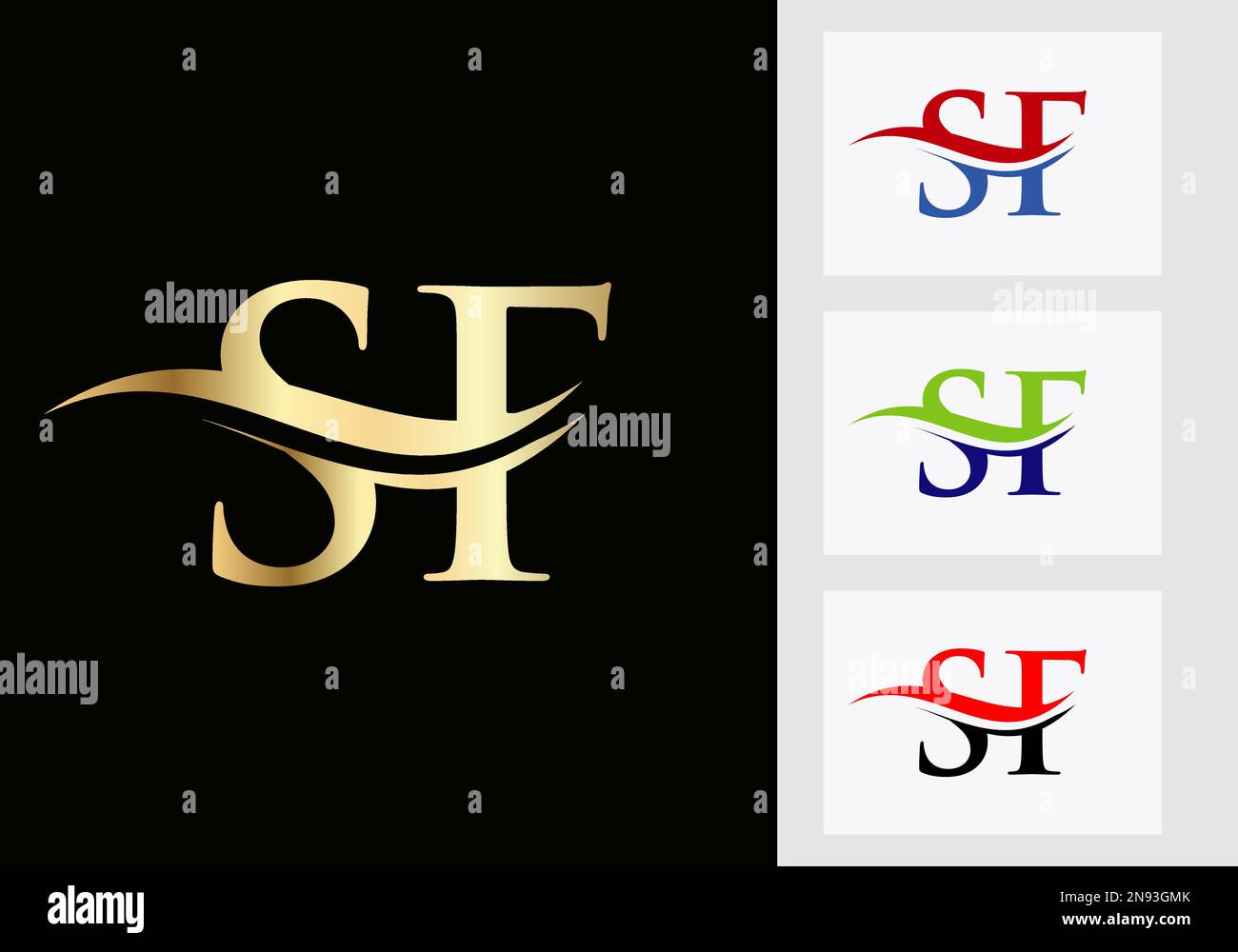 Initial Monogram Letter SF Logo Design. SF Logotype Template Stock ...