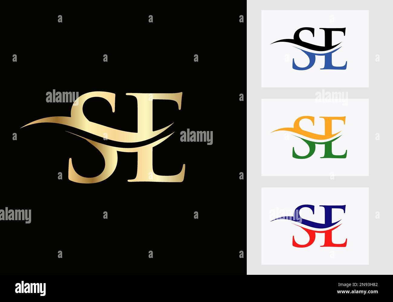 Initial Monogram Letter SE Logo Design. SE Logotype Template Stock ...