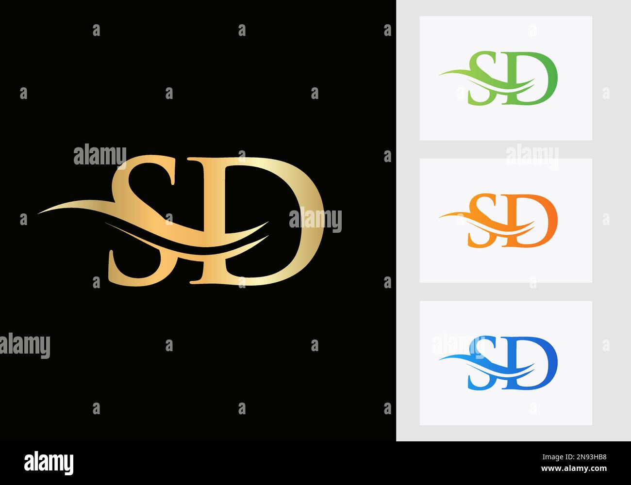 Initial Monogram Letter SD Logo Design. SD Logotype Template Stock ...