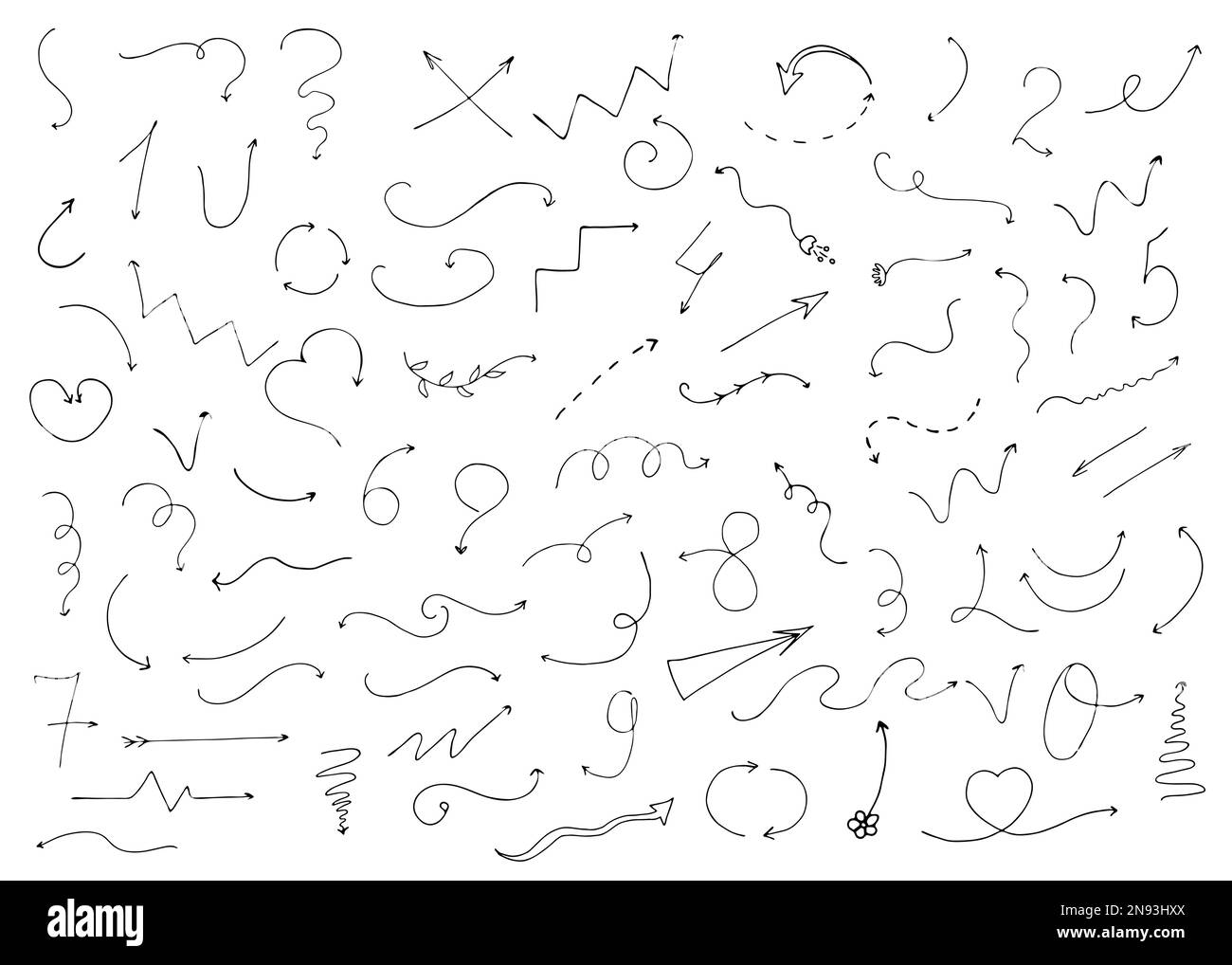 Arrow Doodle Big Set Stock Vector Image & Art - Alamy