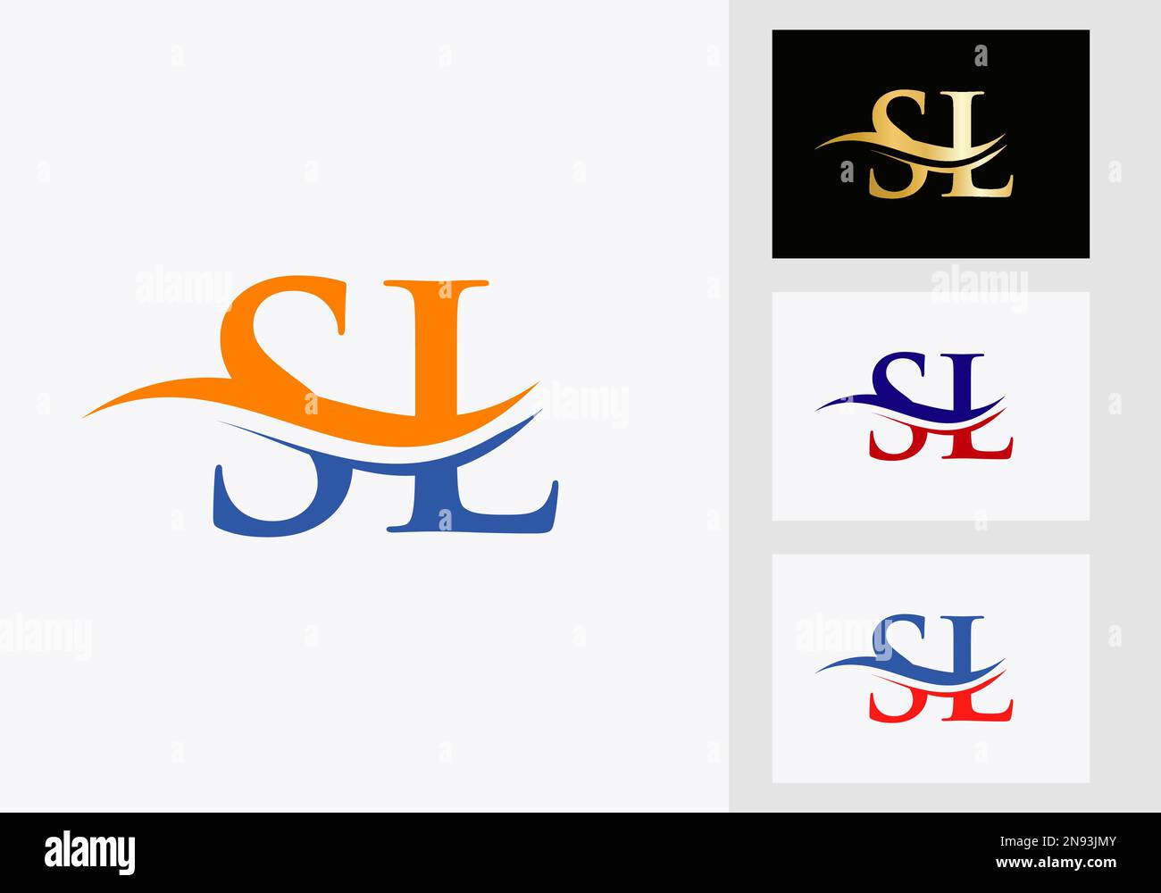 Initial Monogram Letter SL Logo Design. SL Logotype Template Stock ...