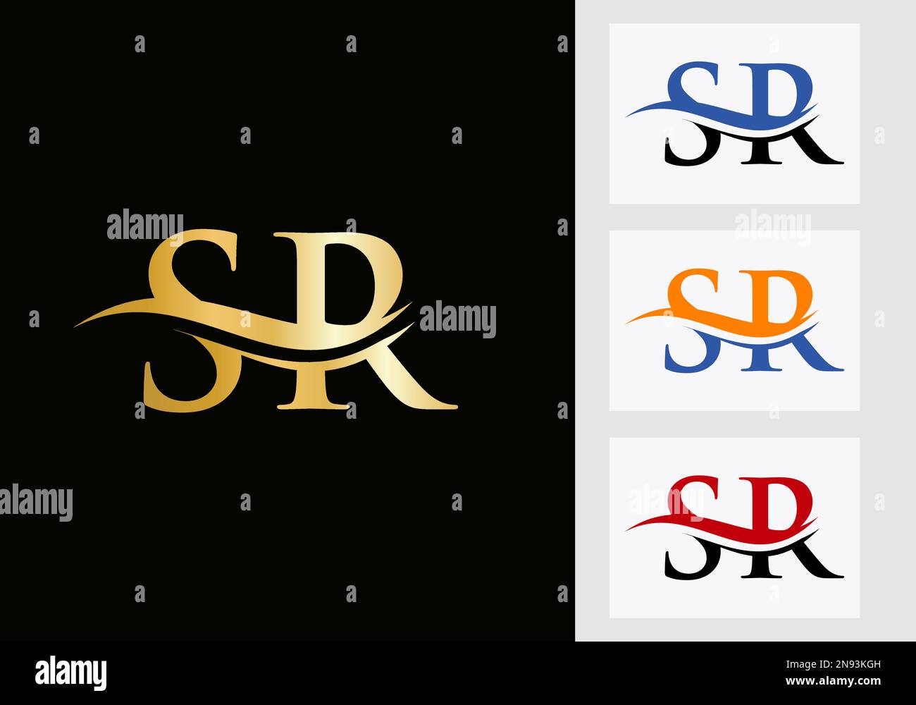 Initial Monogram Letter SR Logo Design. SR Logotype Template Stock ...