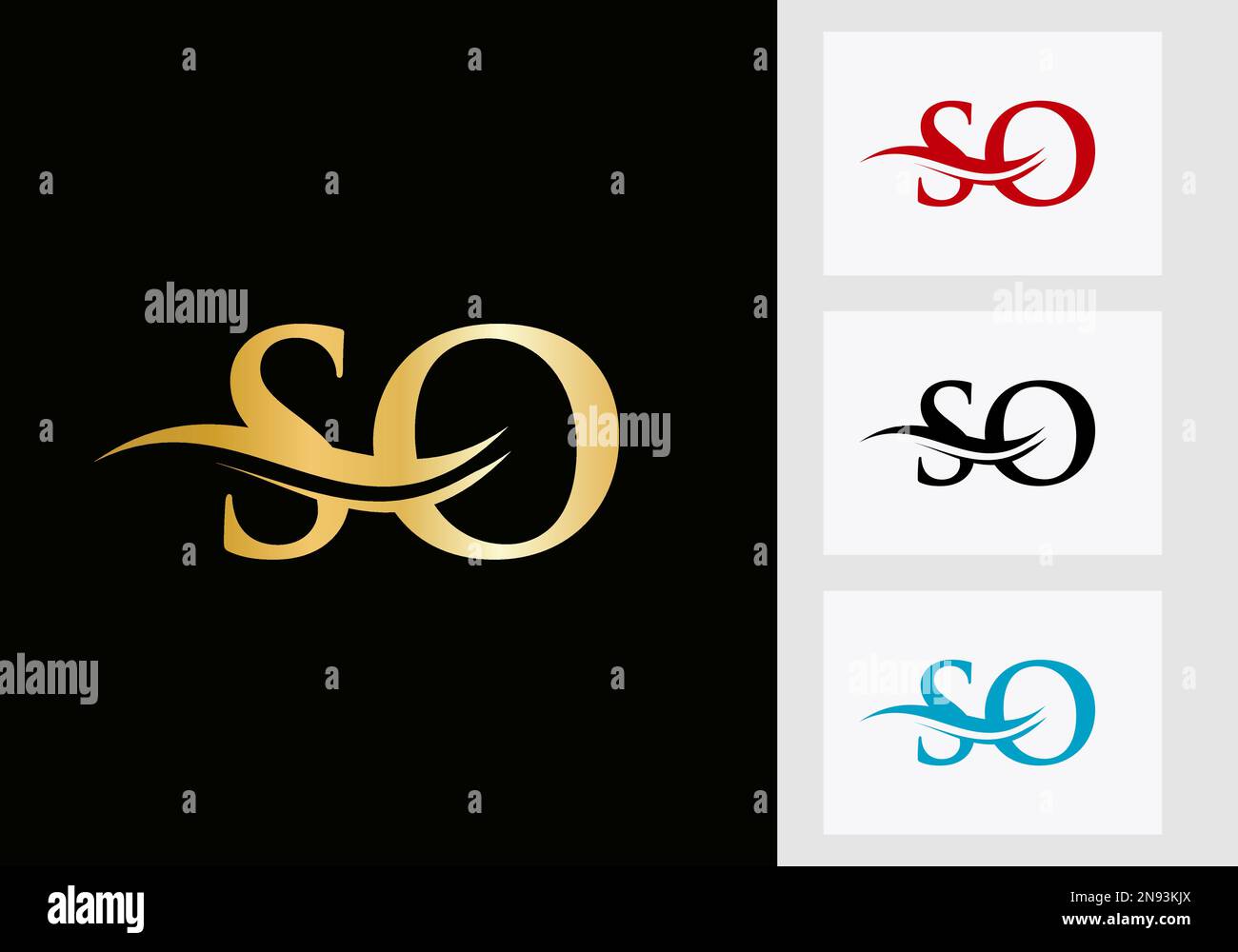 Initial Monogram Letter SO Logo Design. SO Logotype Template Stock ...