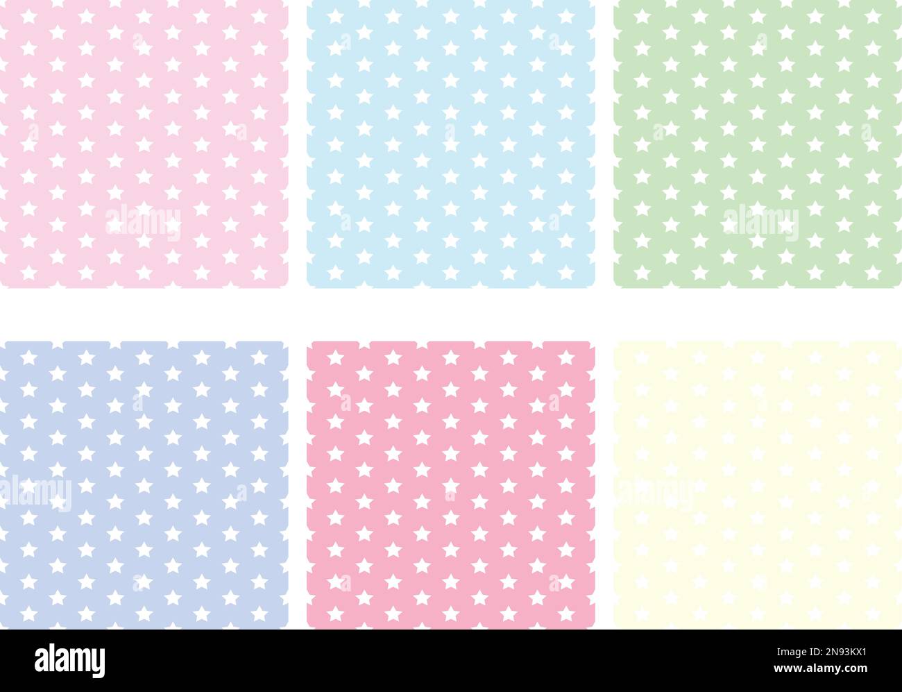 Set of 6 color pastel color star pattern vector seamless Stock Vector ...
