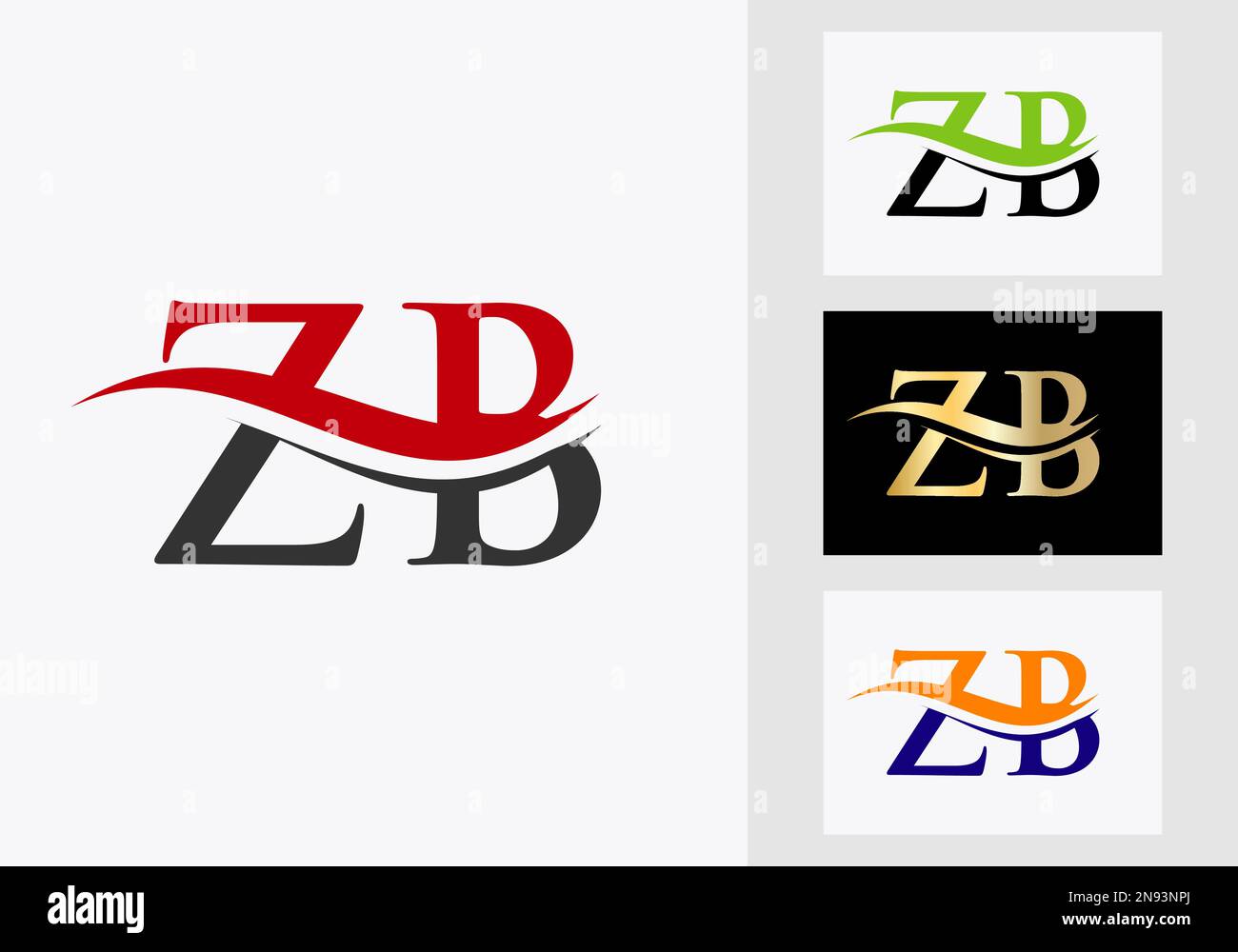 Initial Monogram Letter ZB Logo Design. ZB Logotype Template Stock ...