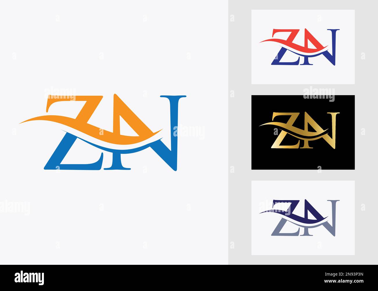 Initial Monogram Letter ZN Logo Design. ZN Logotype Template Stock Vector Image & Art - Alamy