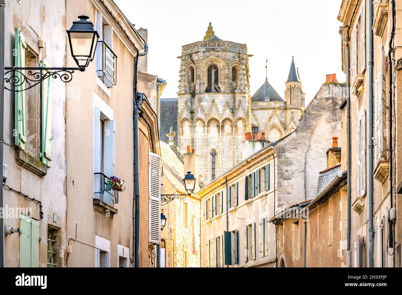 The old centre of Poitiers, capital of the Vienne department and known ...