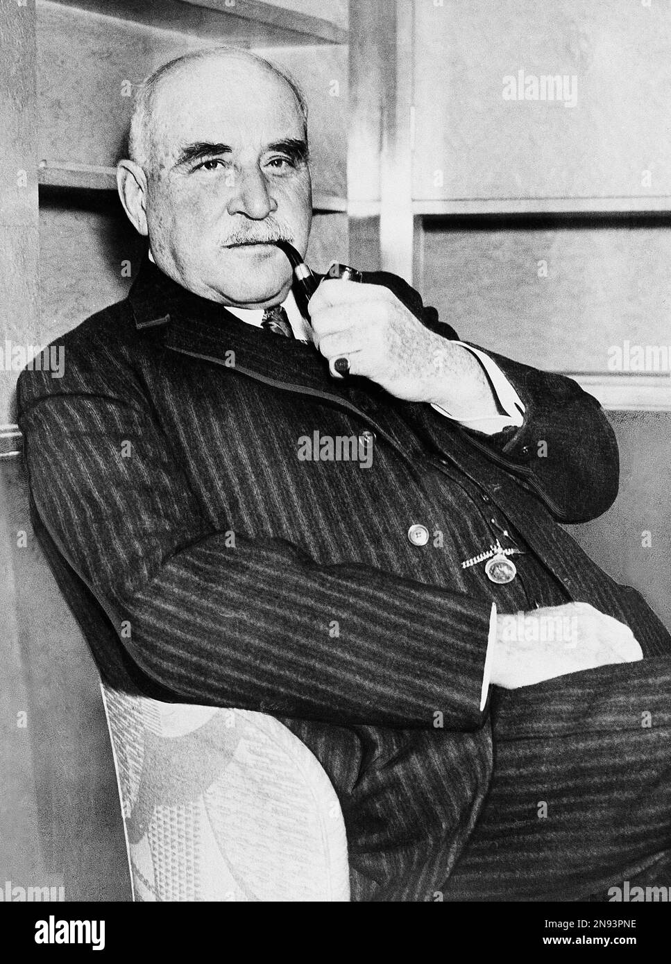 American Financier J. P. Morgan Jr. poses in his sitting room on the ...