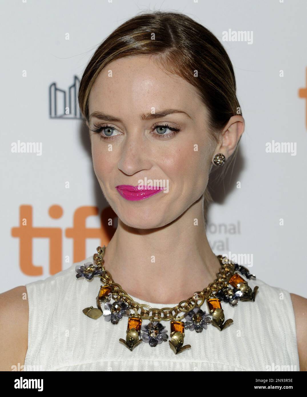 Actress Emily Blunt arrives at premiere for "Arthur Newman" during the ...