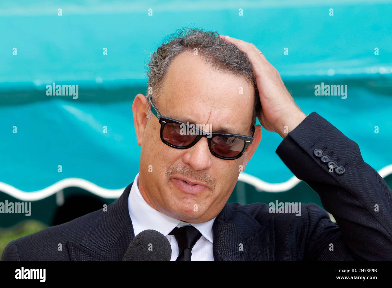 Actor Tom Hanks arrives at the Michael Clarke Duncan Memorial Service ...