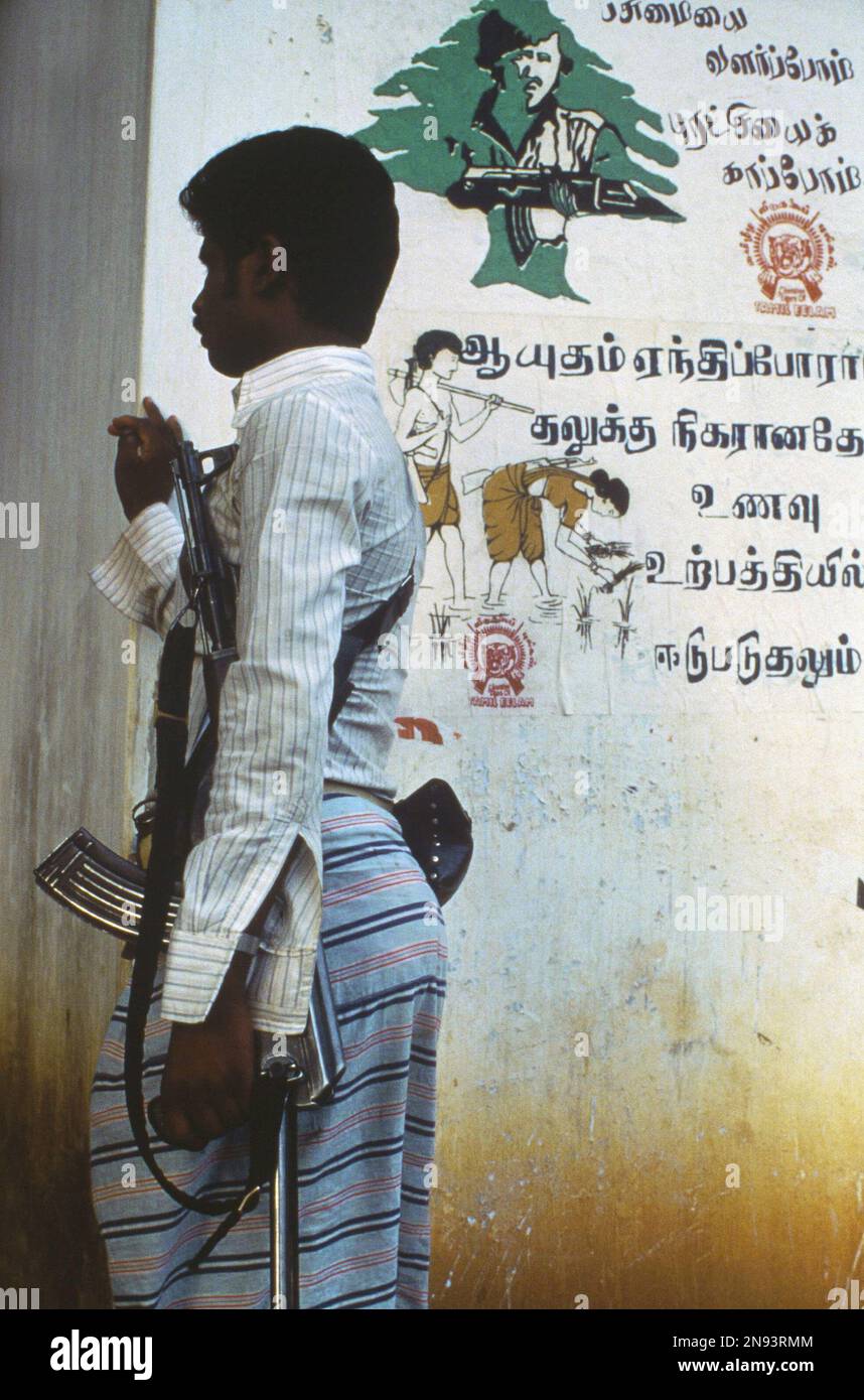 Tamil liberation fighters in Grenada, May 1985. (AP Photo Stock Photo ...