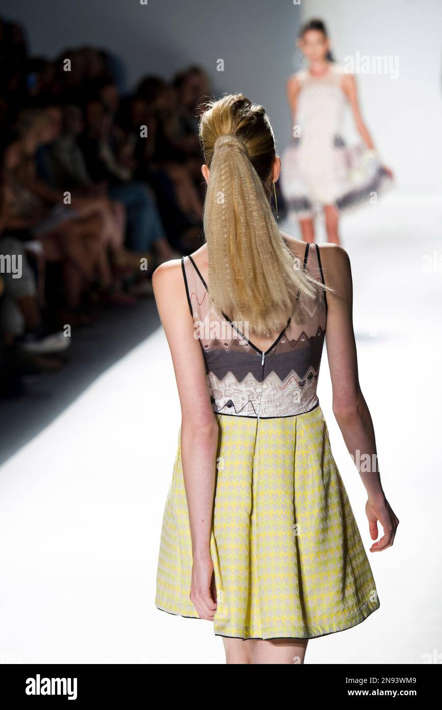 A model walks the runway with hair by L'Oréal Professionnel at the ...