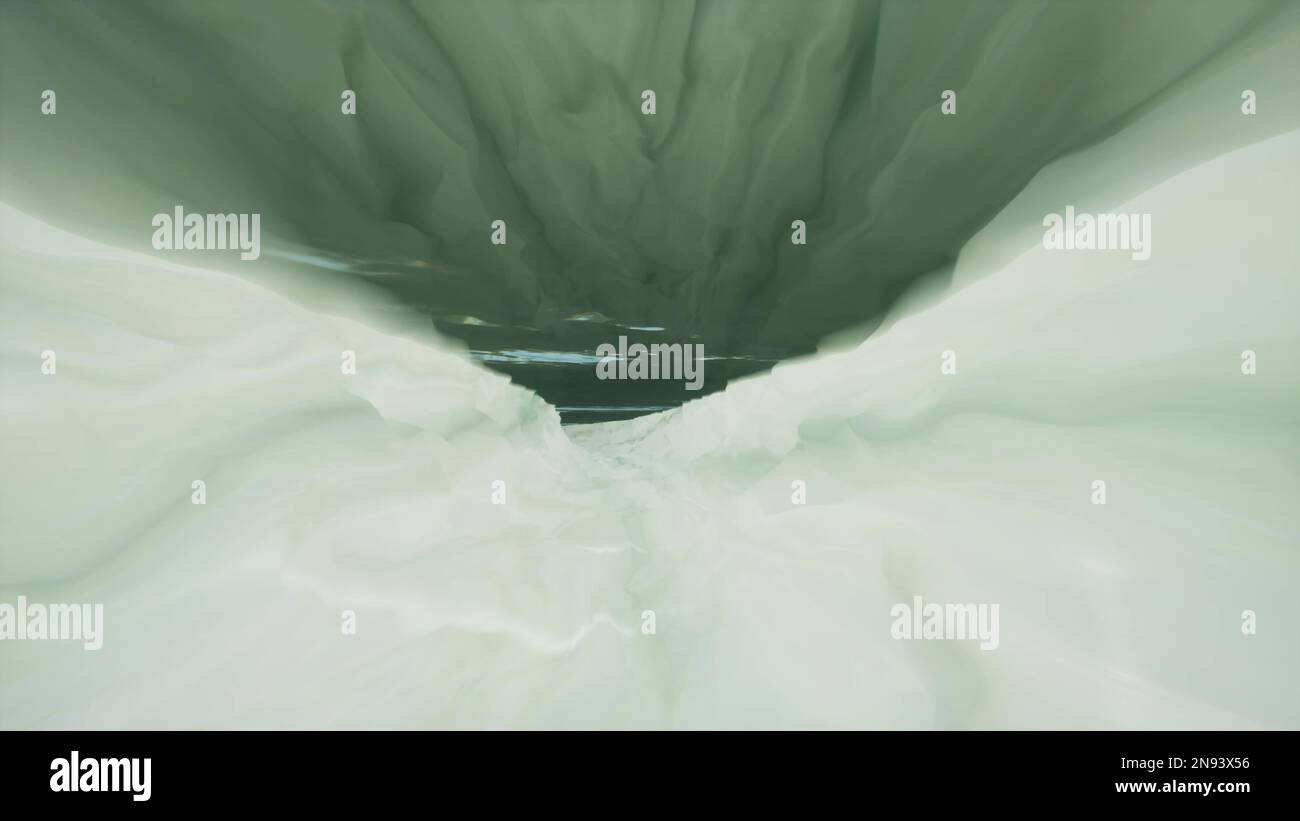 Underwater river iceberg ice cave 3d render Stock Photo - Alamy
