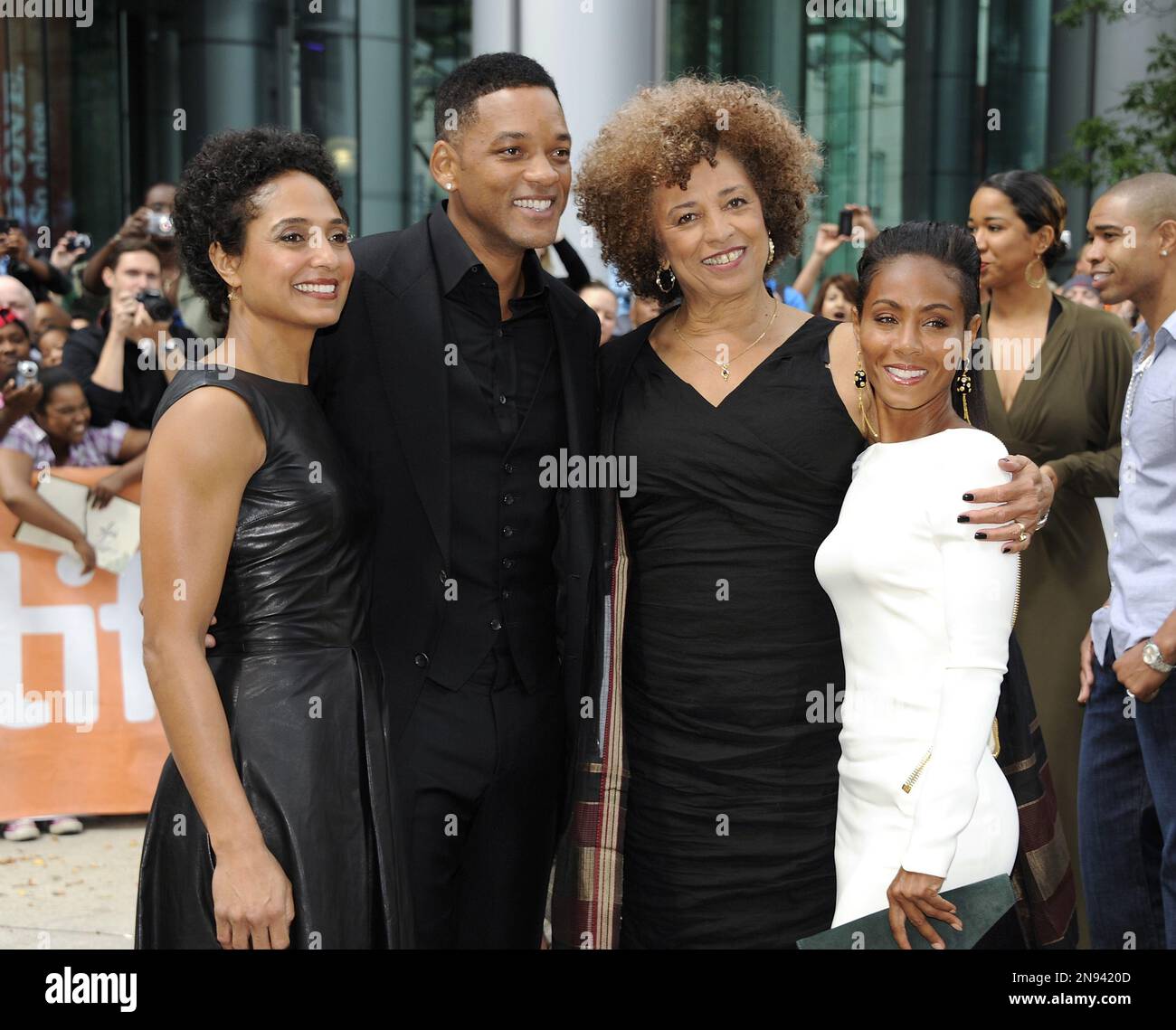 Director Shola Lynch, left, actor Will Smith, political activist Angela ...