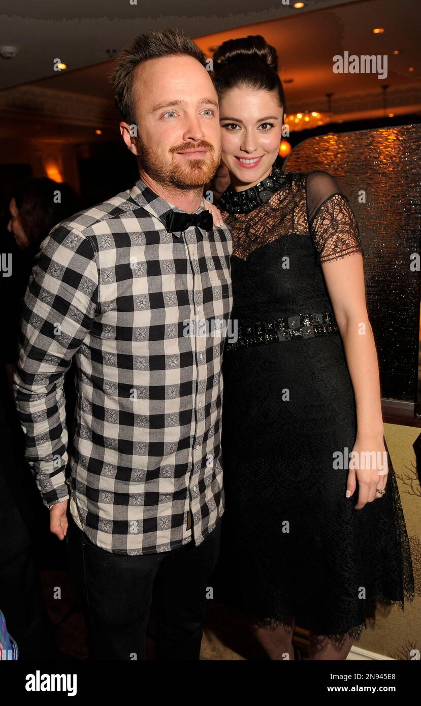 Aaron Paul, left, and Mary Elizabeth Winstead, cast members in the film ...