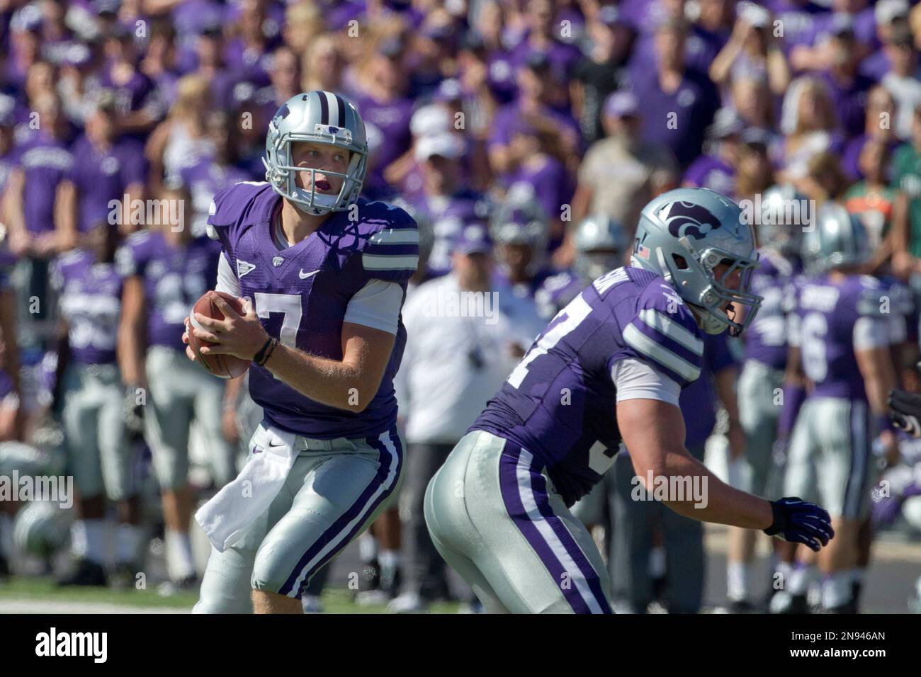 Kansas State quarterback Collin Klein (7) during the first half of an ...