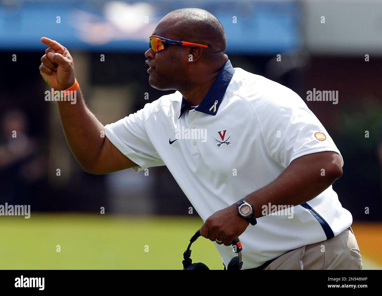 Virginia head coach Mike London reacts to a play during the first half ...