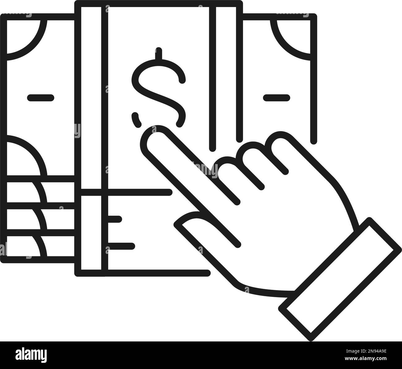 Finger click on pile of money banknotes, choice of money for payment ...