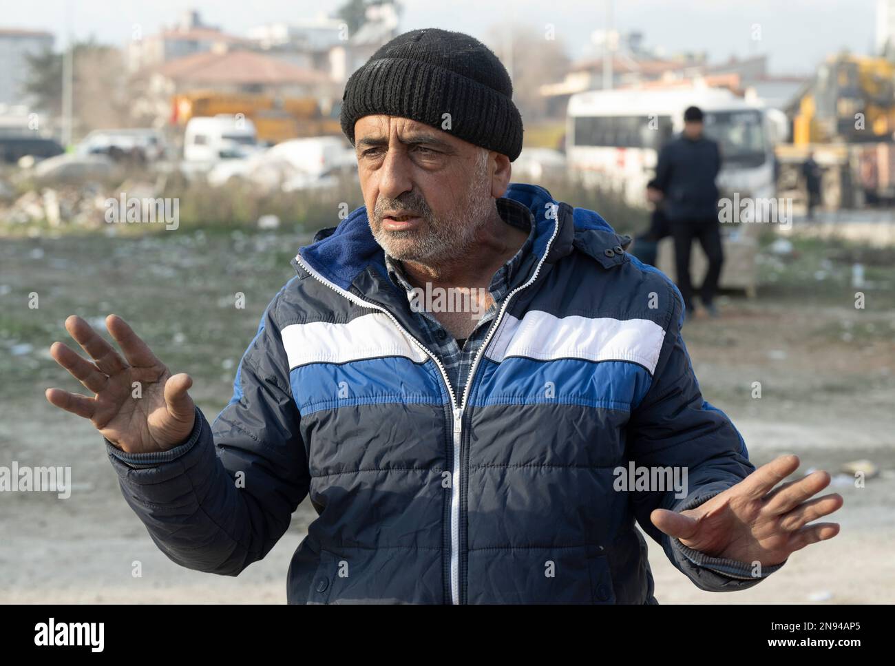 Antakya, Turkey. 11th Feb, 2023. Metin Yalman stands in front of a ...
