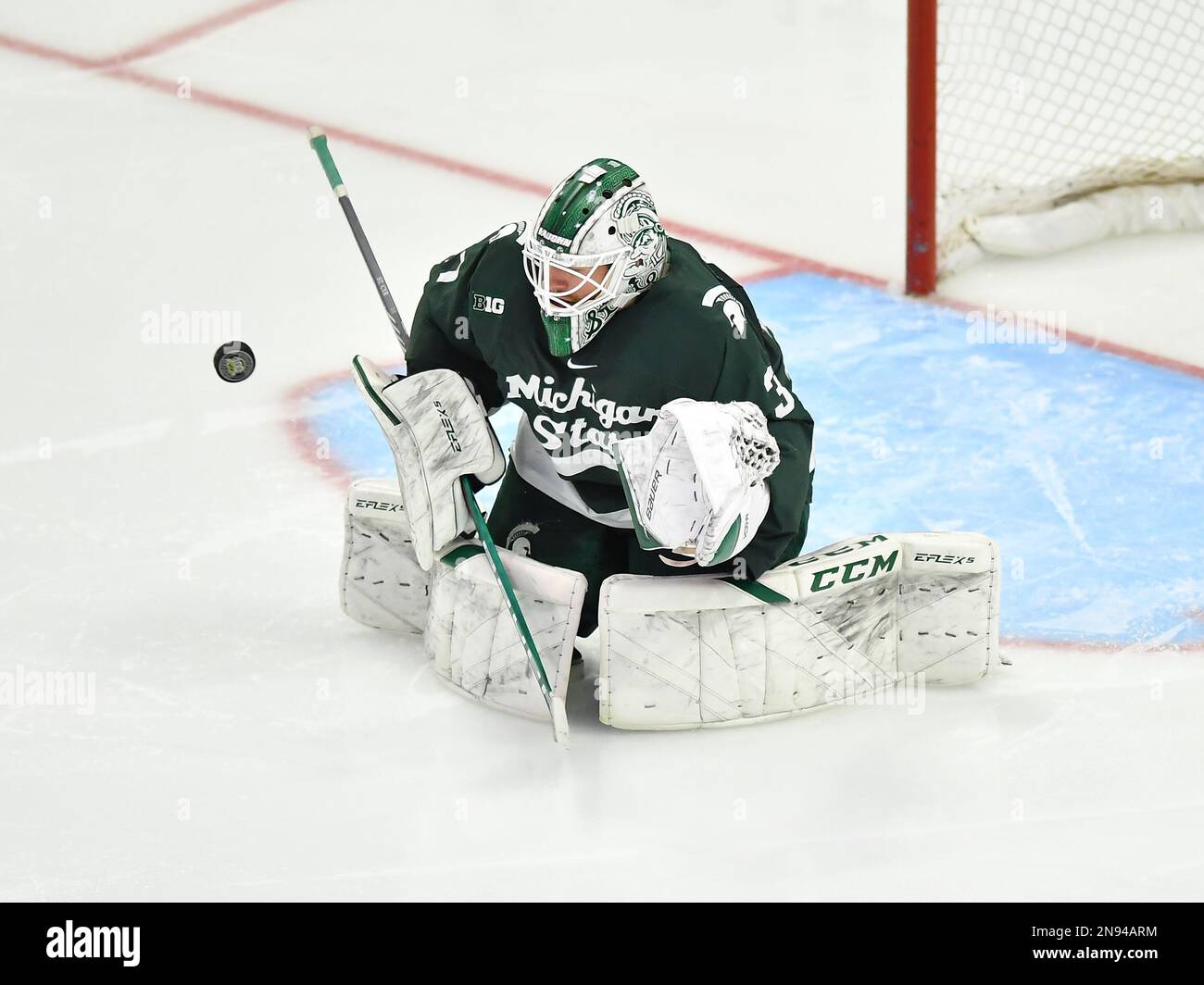 Detroit, Michigan, USA. 11th Feb, 2023. Michigan State Goalie DYLAN ST ...