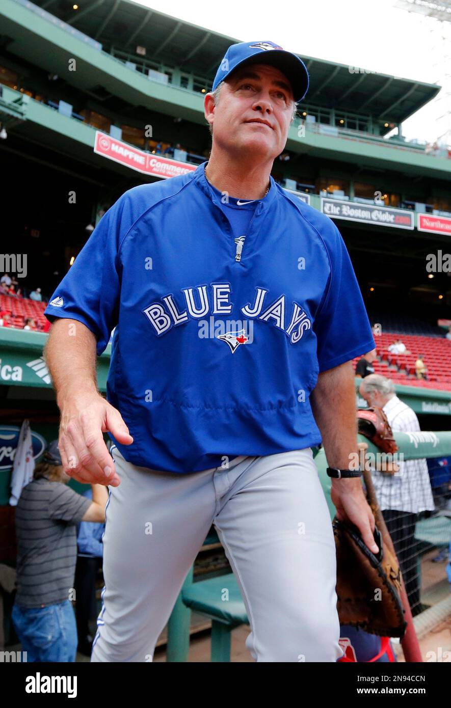 Toronto Blue Jays manager John Farrell comes onto the field during ...