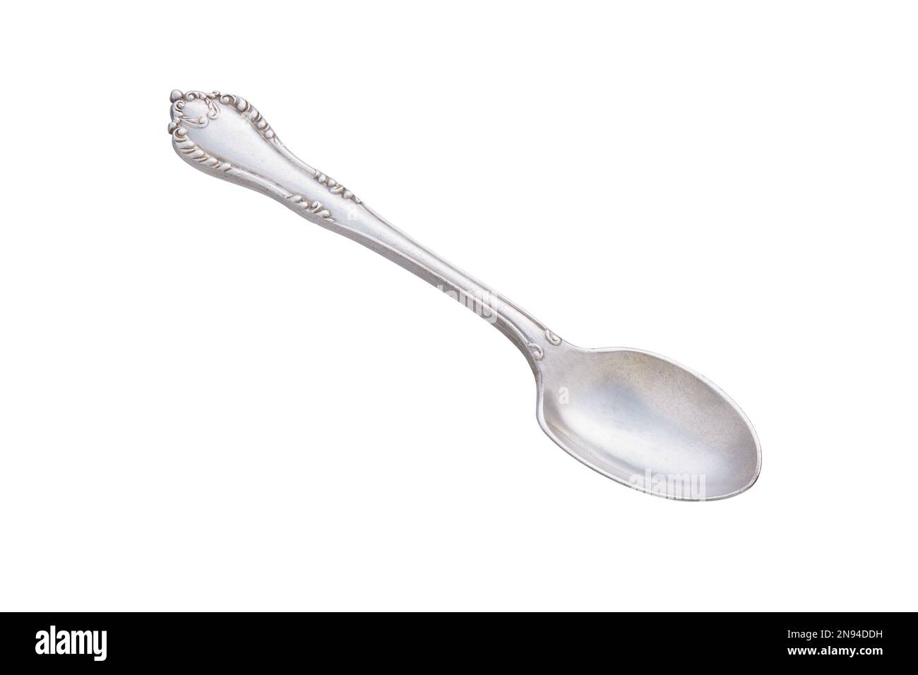 Metal dessert spoon, cut out, photo stacking Stock Photo - Alamy