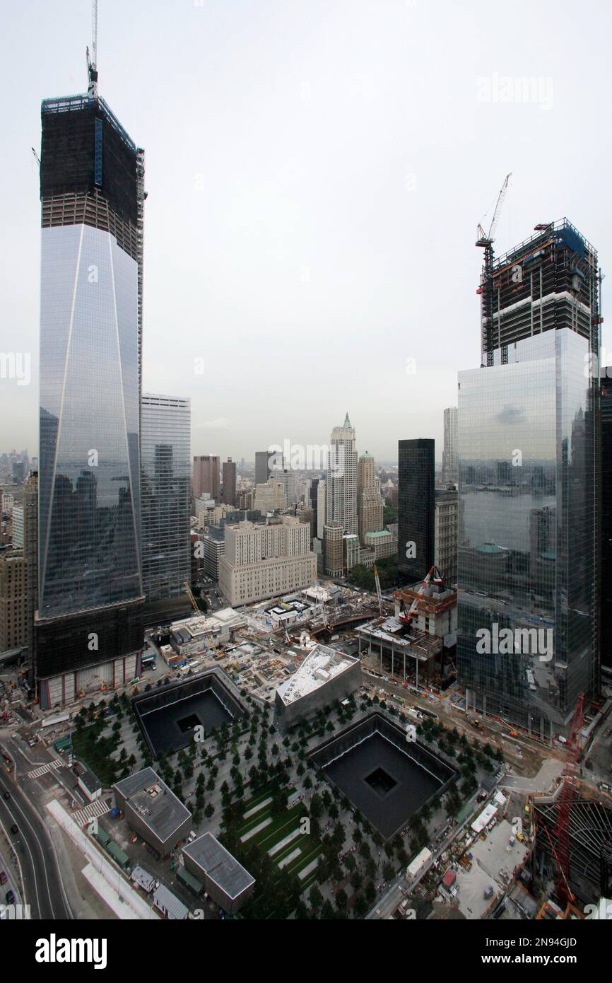 One World Trade Center, left, and Four World Trade Center, right, rise ...