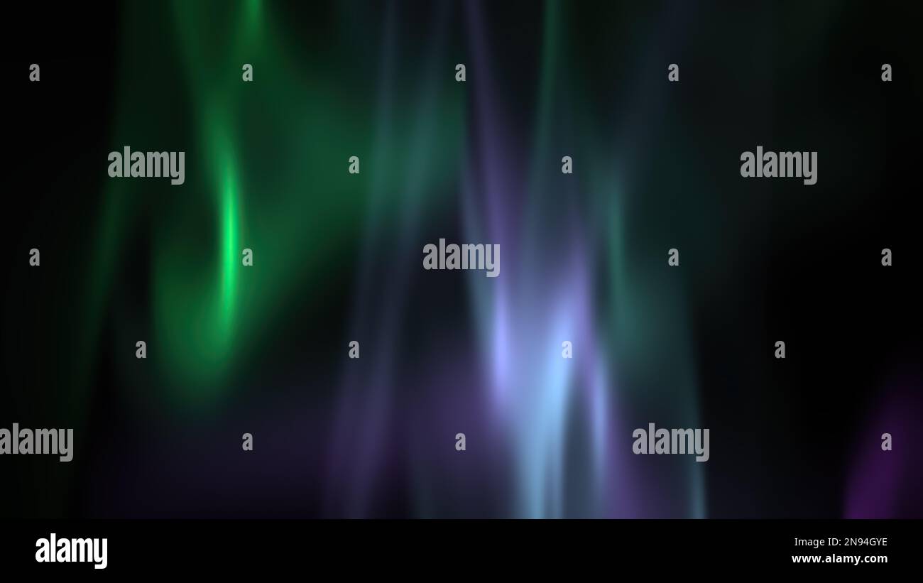 Abstract aura light background. 3d rendering Northern polar aurora borealis lights on dark Stock ...