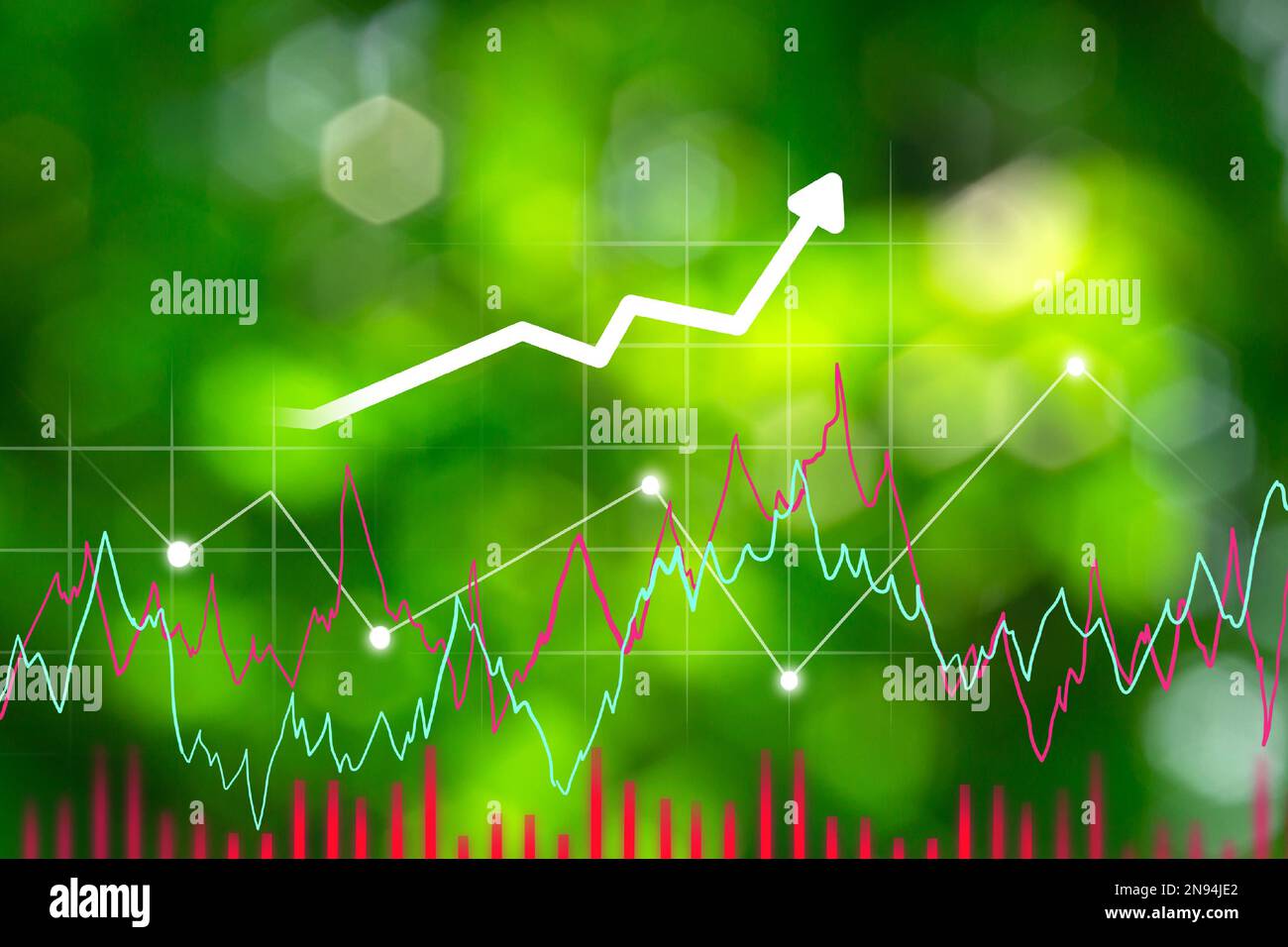 Natural defocusing background with graph. Concept of business growth ...