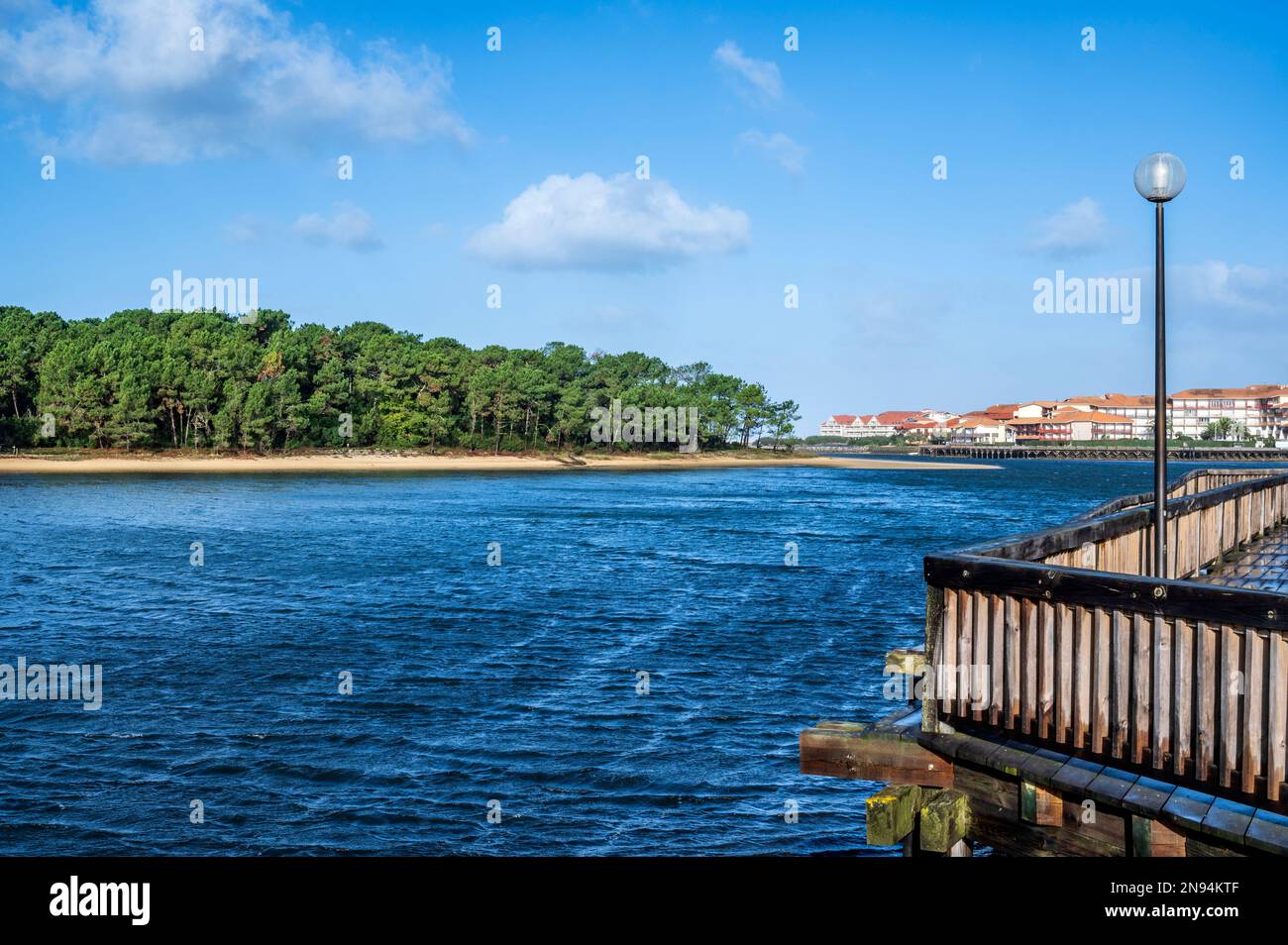 The coastal lake Lac de Soustons at Soustons, southwest France Stock ...