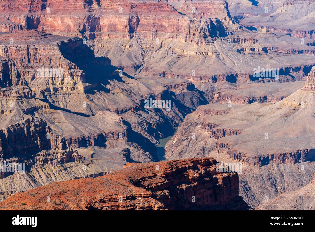 An aerial shot of the landmarks of the Grand Canyon, Arizona, USA Stock ...