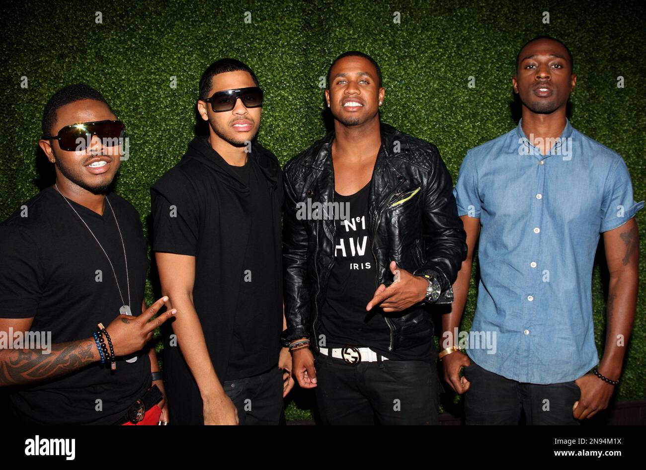 Recording group REDi (L-R) Rob A, Redwine, Aundrus Poole and Robby ...