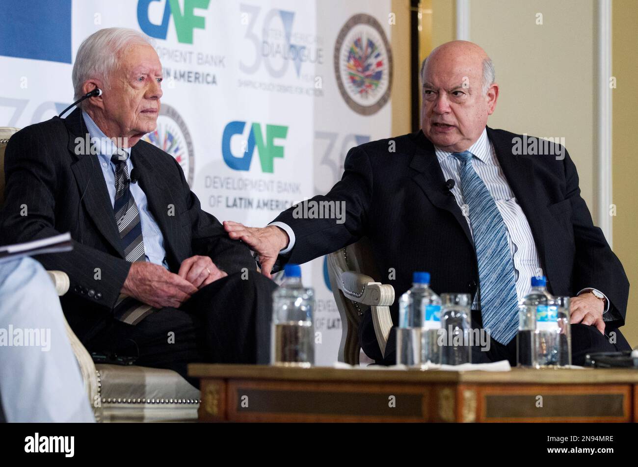 Former President Jimmy Carter, left, and Organization of American ...