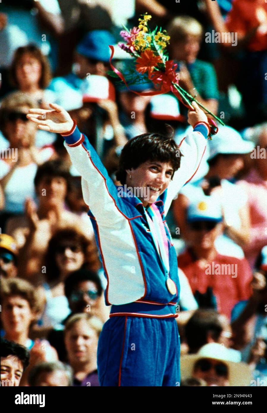 Joan Benoit, winner of the olympic gold medal in the first women's ...