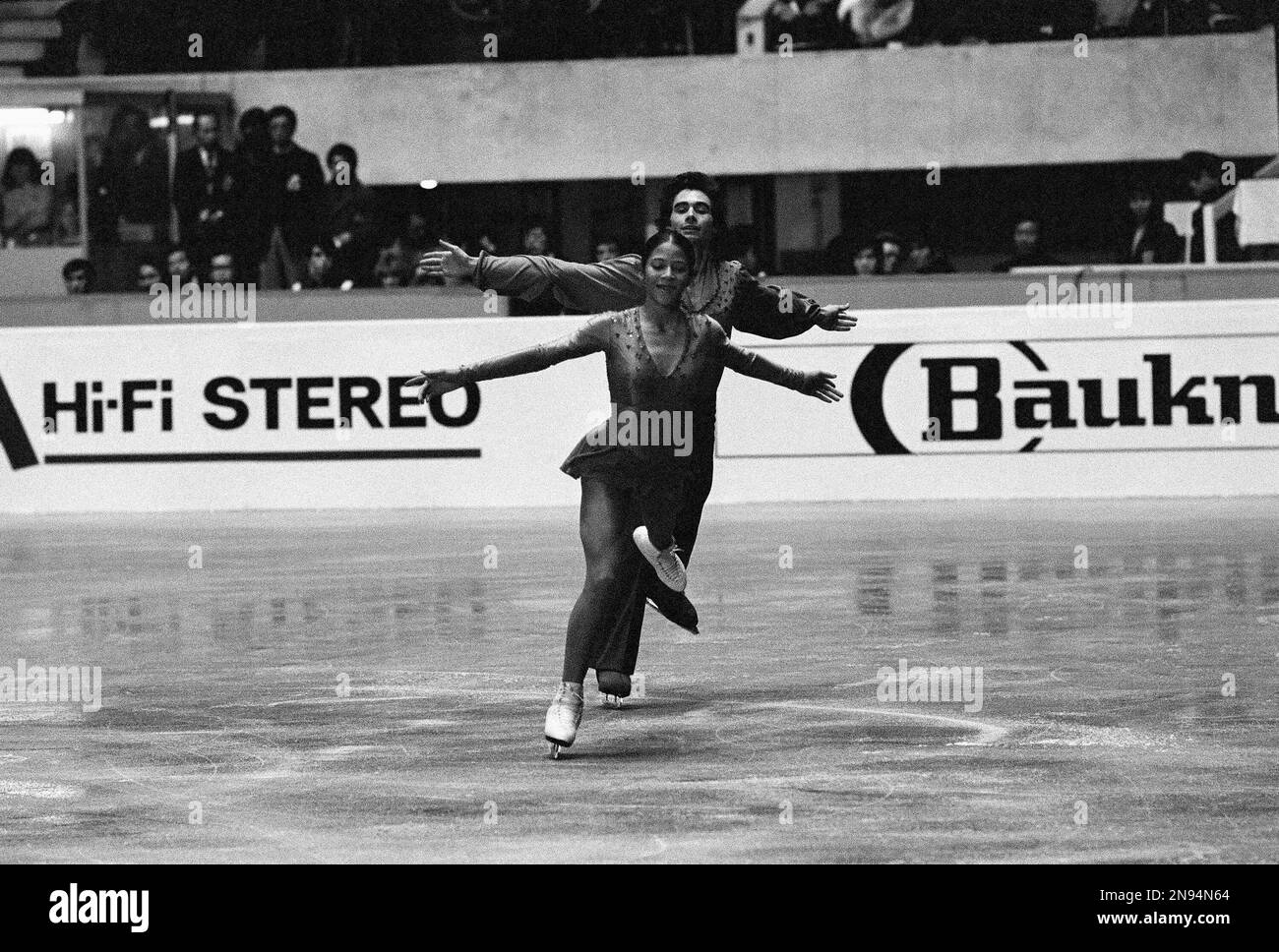 Tai Babilonia and Randy Gardner perform in pair skating at the 1977 ...
