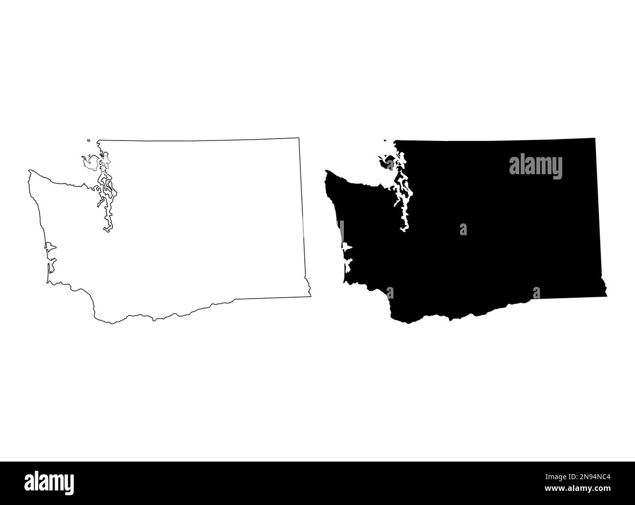 Set of Washington map shape, united states of america. Flat concept ...
