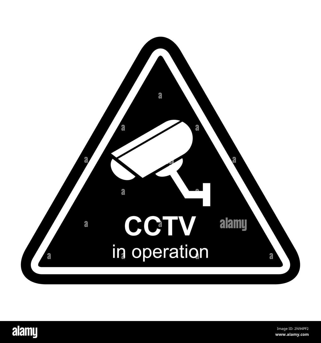 Closed circuit television camera icon, CCTV video protection alert ...