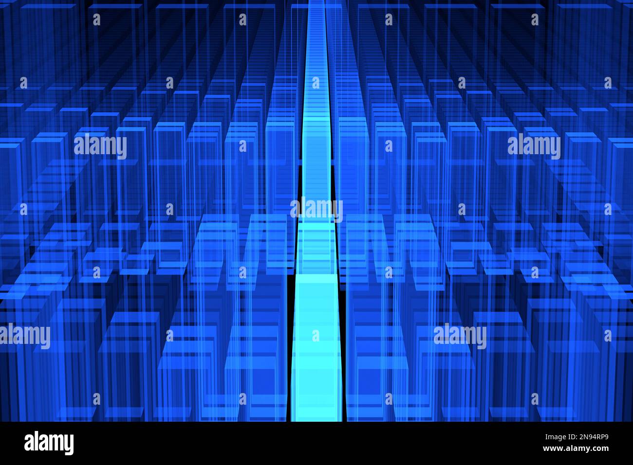 Three Dimensional Layout Of Rectangular Data Cells Abstract Concept