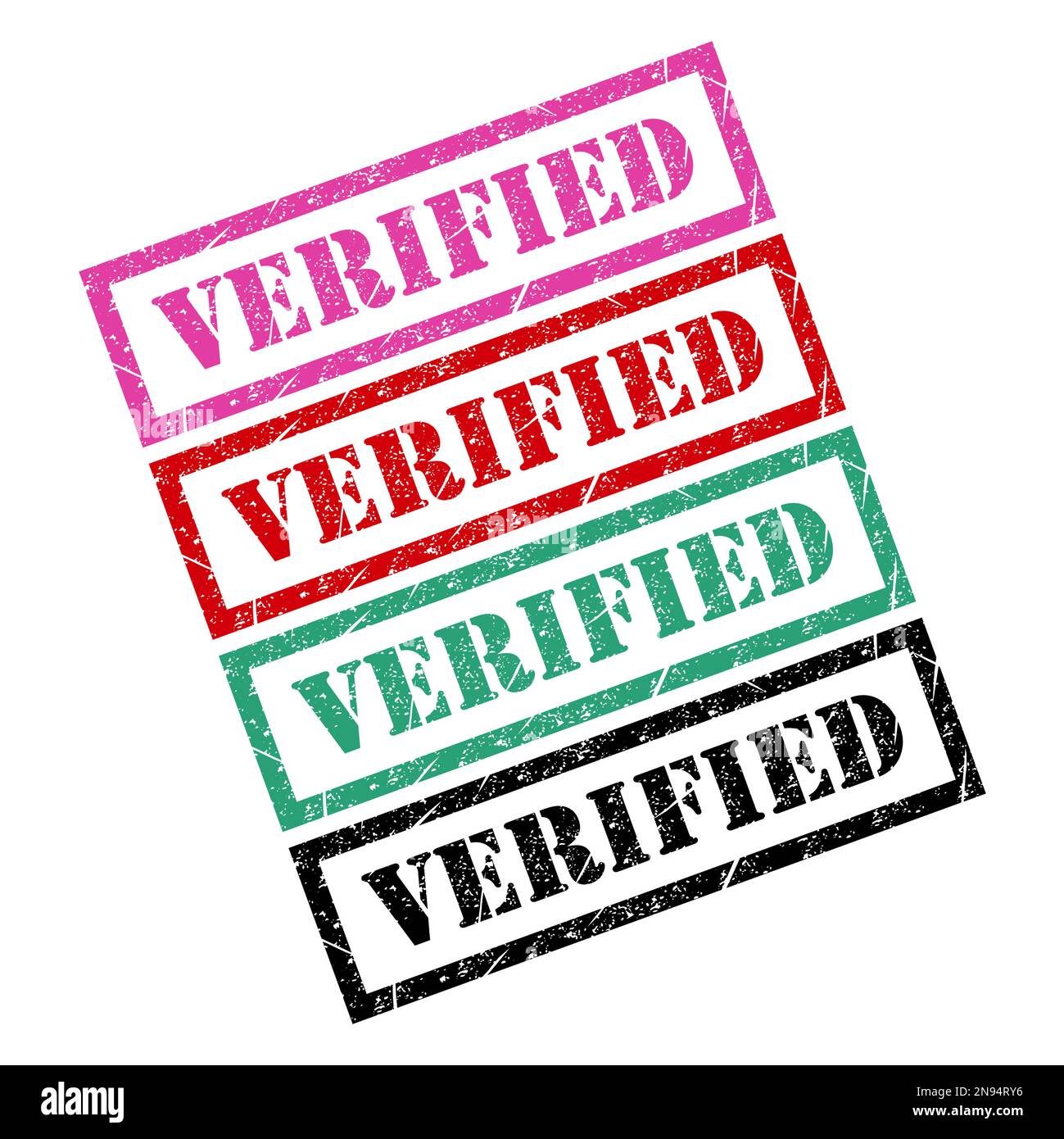 Set of Verified stamp symbol, label sticker sign button, text banner vector illustration Stock ...