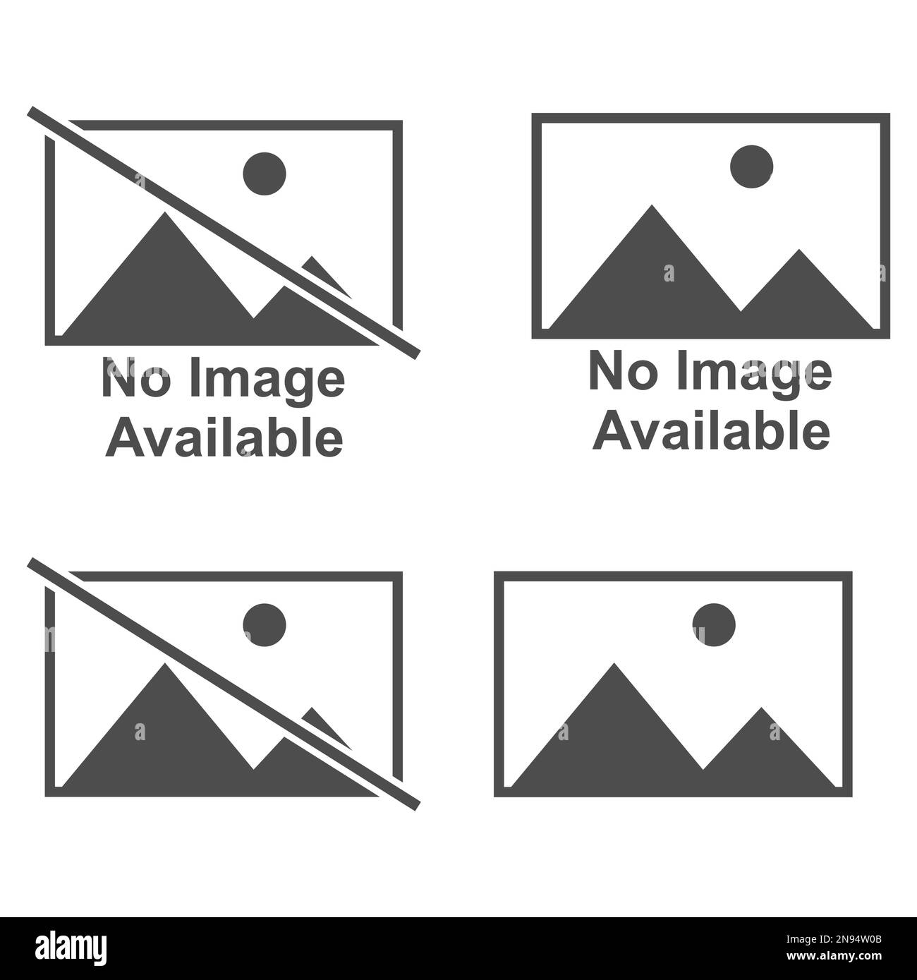 Set of No image vector symbol, missing available icon. No gallery for ...