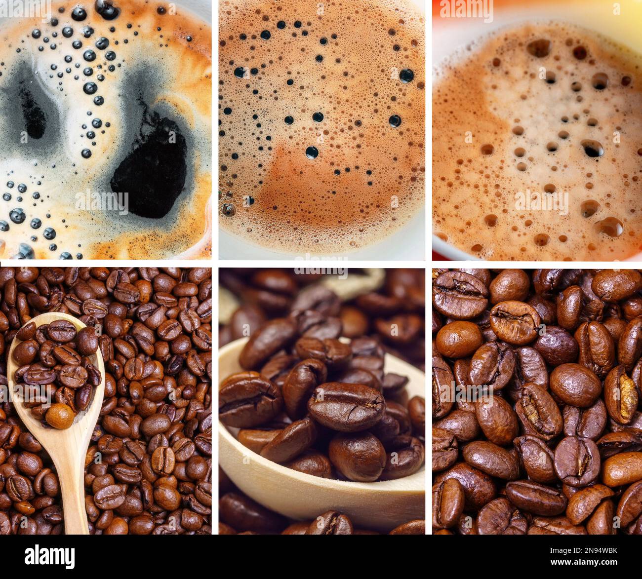 Coffee concept, coffee shop concept photo collage, still life. Banner ...