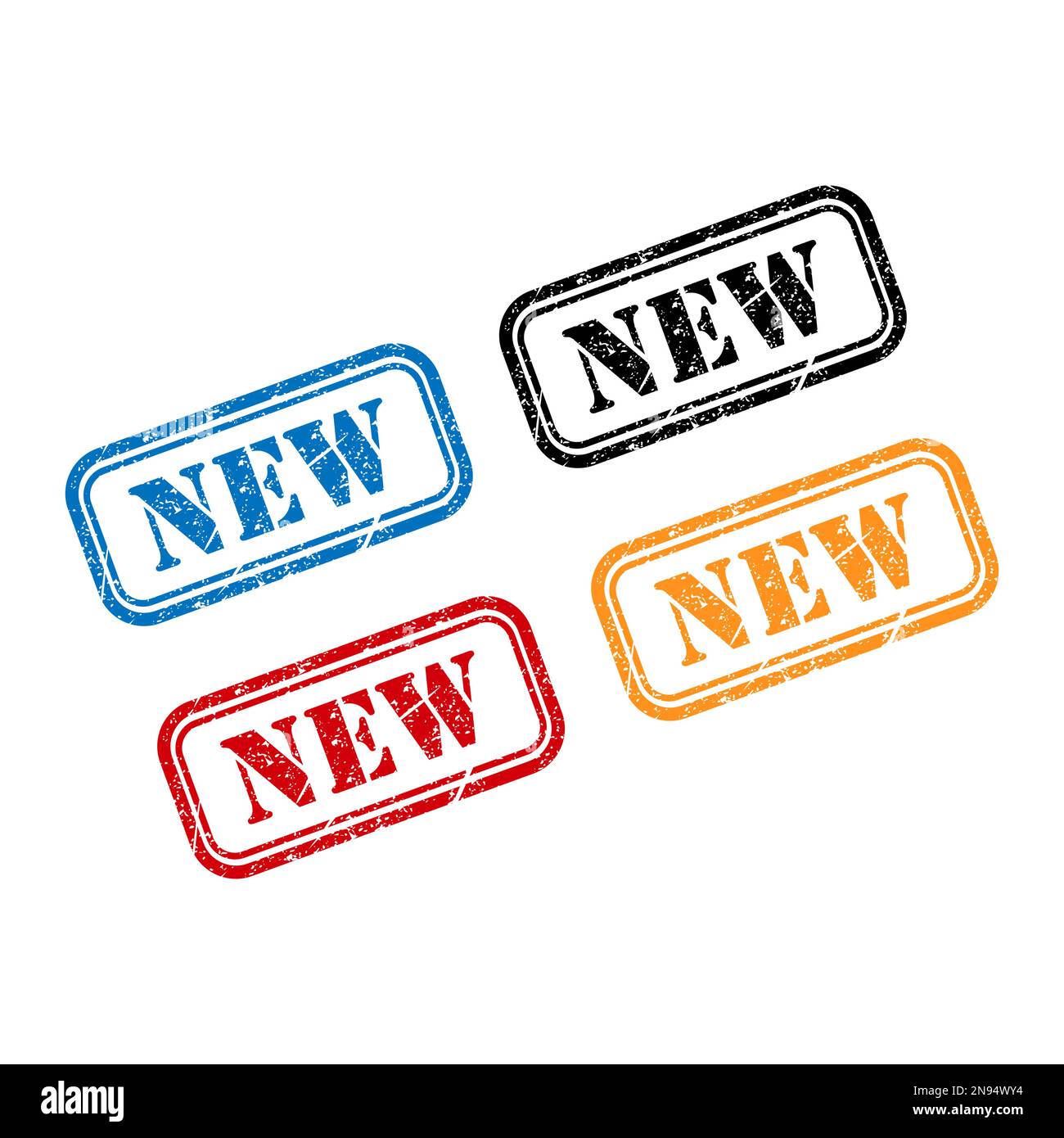 Set of New stamp symbol, label sticker sign button, text banner vector ...