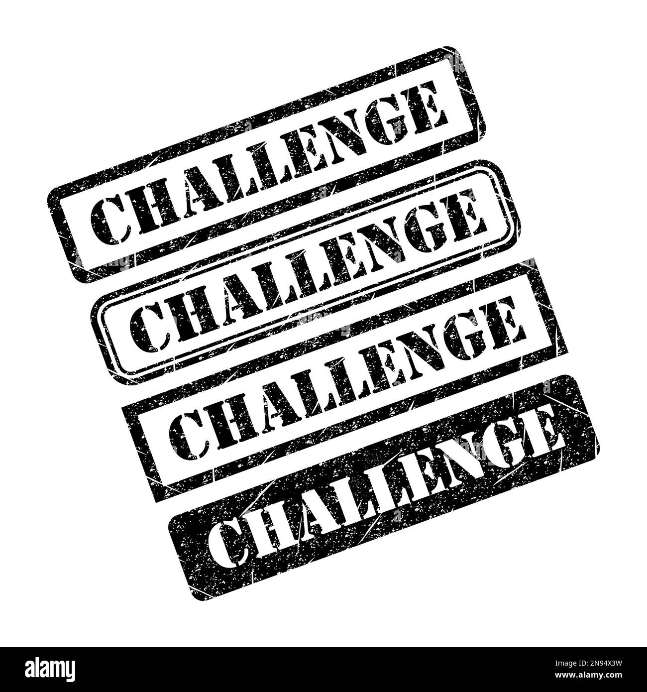 Set of Challenge stamp symbol, label sticker sign button, text banner ...