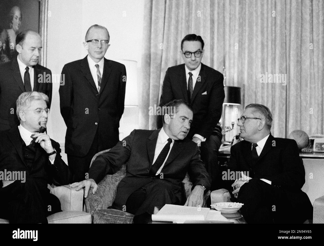 Meeting with President-elect Richard Nixon in his New York hotel ...